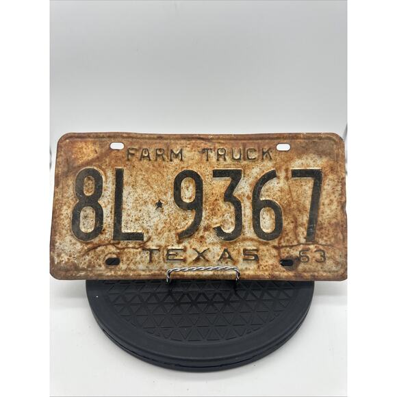 Wall Decor | Vintage 1963 Texas License Plate Farm Truck | Poshmark
